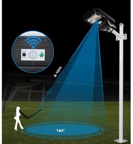 LED Solární pouliční lampa se senzorem LED/60W/6V 6500K IP65 + dálkové ovládání