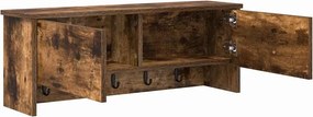 věšák, nástěnný, s dvířky, háčky, kompozitní dřevo, 30x80x20 cm, kouřový dub, Dekorino TK20260024