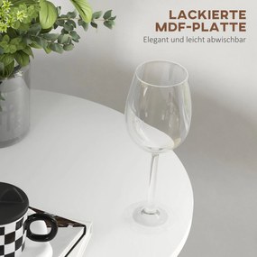 HOMCOM barový stůl vysoký kulatý kuchyňský stůl Ø60 cm do obývacího pokoje jídelny ocelový bílý výškově nastavitelný | Aosom.de