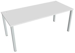 Stůl pracovní rovný 180 cm - Hobis Uni US 1800 Dekor stolové desky: bílá, Barva nohou: Stříbrná