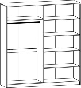 Šatní skříň 4D MARKOS andersen/april/zrcadlo