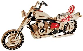 Woodcraft Dřevěné 3D puzzle Motorka HD I barevná