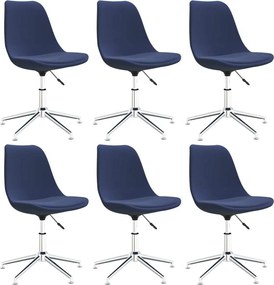 vidaXL Otočné jídelní židle 6 ks textil [3085414] Barva: Modrá