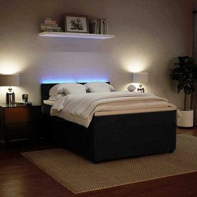 Box spring postel s matrací černá 160x200 cm samet 3290096
