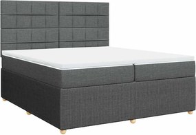 Box spring postel s matrací tmavě šedá 200x200 cm textil 3292164