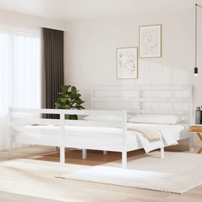 Rám postele bílý masivní borovice 180 x 200 cm Super King,  3105022