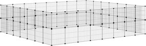 60panelová ohrádka pro zvířata s dvířky černá 280 x 245 x 70 cm ocel 3114048
