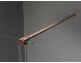 Mexen Velar, sprchový kout s posuvnými dveřmi 90(dveře) x 90(stěna) cm, 8mm čiré sklo, měděná matná, 871-090-090-01-65