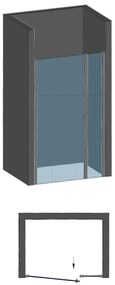 ARTTEC Jednokřídlé sprchové dveře do niky MOON C 5 čiré sklo 106 - 111 x 195 cm