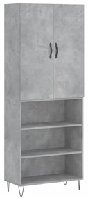 Skříň highboard betonově šedá 69,5x34x180 cm kompozitní dřevo,  3198117