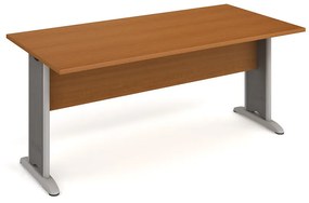 Stůl jednací rovný 180 cm - Hobis Cross CJ 1800 Dekor stolové desky: třešeň, Dekor lamino podnože: třešeň, Barva nohou: Stříbrná