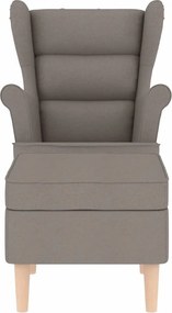 Křeslo s podnožkou taupe textil 3307995
