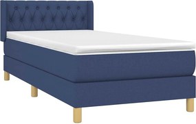 Box spring postel s matrací modrá 90x190 cm textil 3130479