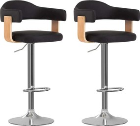 vidaXL Barové stoličky 2 ks ohýbané dřevo a umělá kůže [327335] Barva: Černá