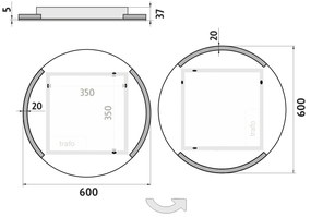 Nimco Kulaté LED zrcadlo pr. 600 - ZP 16000R