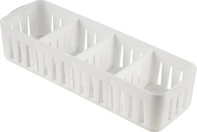 Orion Úložný box, s přepážkami, stohovatelný, šedý, NIKI (4 přepážky), 32 x 10 x 7 cm BÍLÁ