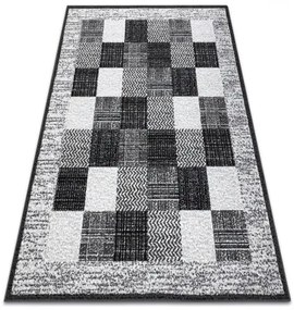 Kusový koberec BCF Morad RAFIA ČTVERCE Geometrický šedý Rozměr: 140x200 cm