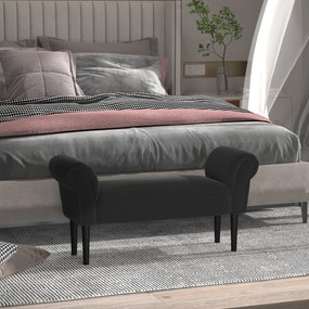 HOMCOM Lavice Ložnice Lavice Čalouněná lavice černá 102x31x51cm z MDF a pěny pro útulné akcenty | Aosom.de