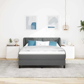 Postel s boxspringem s čelo Tmavě šedá 140 x 200 cm textil 3340088