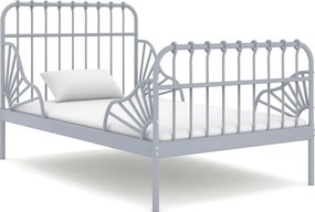 Prodloužitelný rám postele šedý kov 80 x 130/200 cm 324742