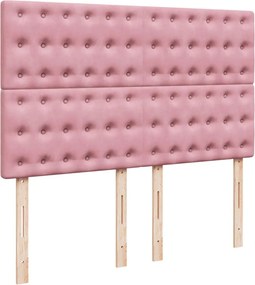 Box spring postel s matrací růžová 140x200 cm samet 3293247