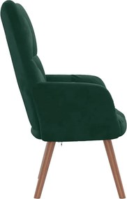 Relaxační křeslo tmavě zelené samet 328053