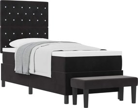 Postel s boxspringem s čelo Černá 200 x 80 cm samet 3344410
