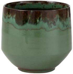 OnaDnes -20% Zelený keramický květináč J-Line Alina 26,5 cm