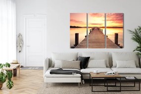 Vícedílný obraz Západ Slunce Na Molu Nedostatek Nedostatek Plátno Canvas 150x100