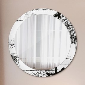 Kulaté dekorativní zrcadlo Graffiti vzor fi 80 cm