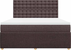 Box spring postel s matrací tmavě hnědá 180x200 cm textil 3292152