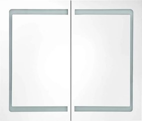 LED koupelnová skříňka se zrcadlem betonově šedá 80x12x68 cm 326511