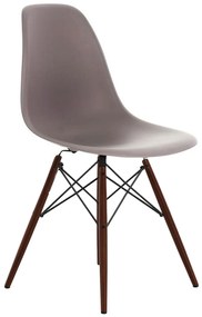 Výprodej Vitra designové židle DSR - skořepina holubicově šedá, podnož javor tmavý