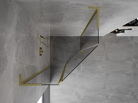Mexen Mist L, pětiúhelníkový sprchový kout s křídlovými dveřmi, 90 x 90 cm, 8mm čiré sklo, zlatý matný profil, 8A8L-090-090-55-00