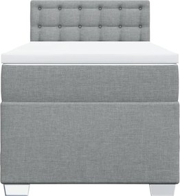Box spring postel s matrací světle šedá 80 x 200 cm textil 3288029