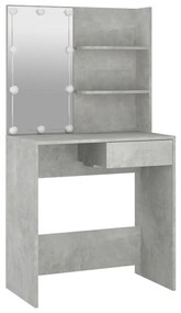 Toaletní stolek s LED betonově šedý 74,5 x 40 x 141 cm - Default Title