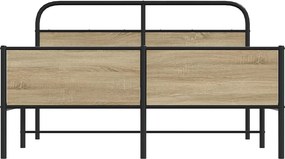 Kovový rám postele bez matrace kouřový dub 180 x 200 cm 3318674