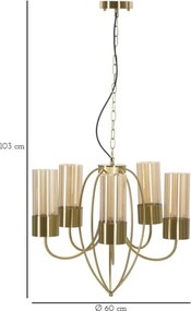 Designové závěsné svítidlo Perenna II 60 cm zlaté