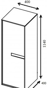 Kingsbath Sequetto 114 závěsná nízká koupelnová skříňka