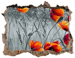 Wallmuralia Samolepící nálepka Polné máky 95x64 cm