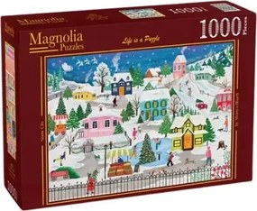 MAGNOLIA Puzzle Zasněžené město / 1000 dílků / 68 x 48 cm