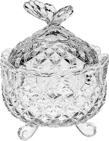 Crystal Bohemia Skleněná dóza Butterfly 135 mm