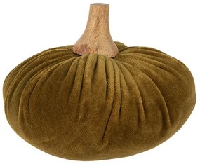 Zelená textilní dekorace dýně Pumpkin L - Ø 15*12 cm