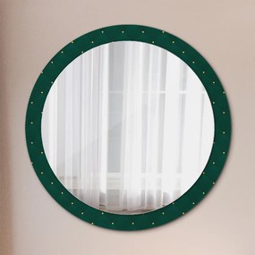 Kulaté zrcadlo s dekorem Zelená luxusní šablona fi 90 cm
