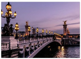 Skleněný obraz - Most Alexandra III. v Paříži (70x50 cm)