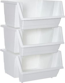 5Five® Sada 3 stohovatelných úložných boxů, STACKEO - bílá
