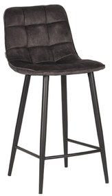 Antracitová sametová barová židle LABEL51 Tajla