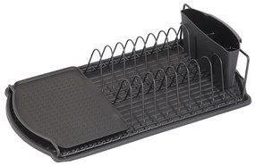 Kuchinox Torino, odkapávač na talíře a příbory 47,5x26,5x11 cm na postavení, černá matná, LAV-EKC_701A