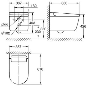 GROHE 36507SH0 - Sprchová toaleta SENSIA 600 × 387 × 403 mm keramika/bílá