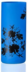 Crystalex - Bohemia Crystal Váza Blue & Black Flower 260 mm, 1 ks